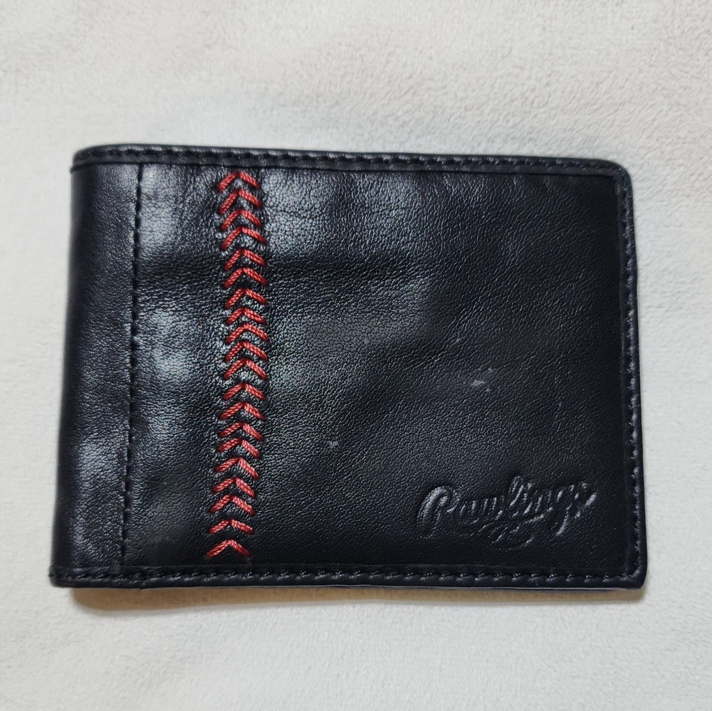 Rawlings Baseball Stitch Black Bifold Crafted Leather… - Gem